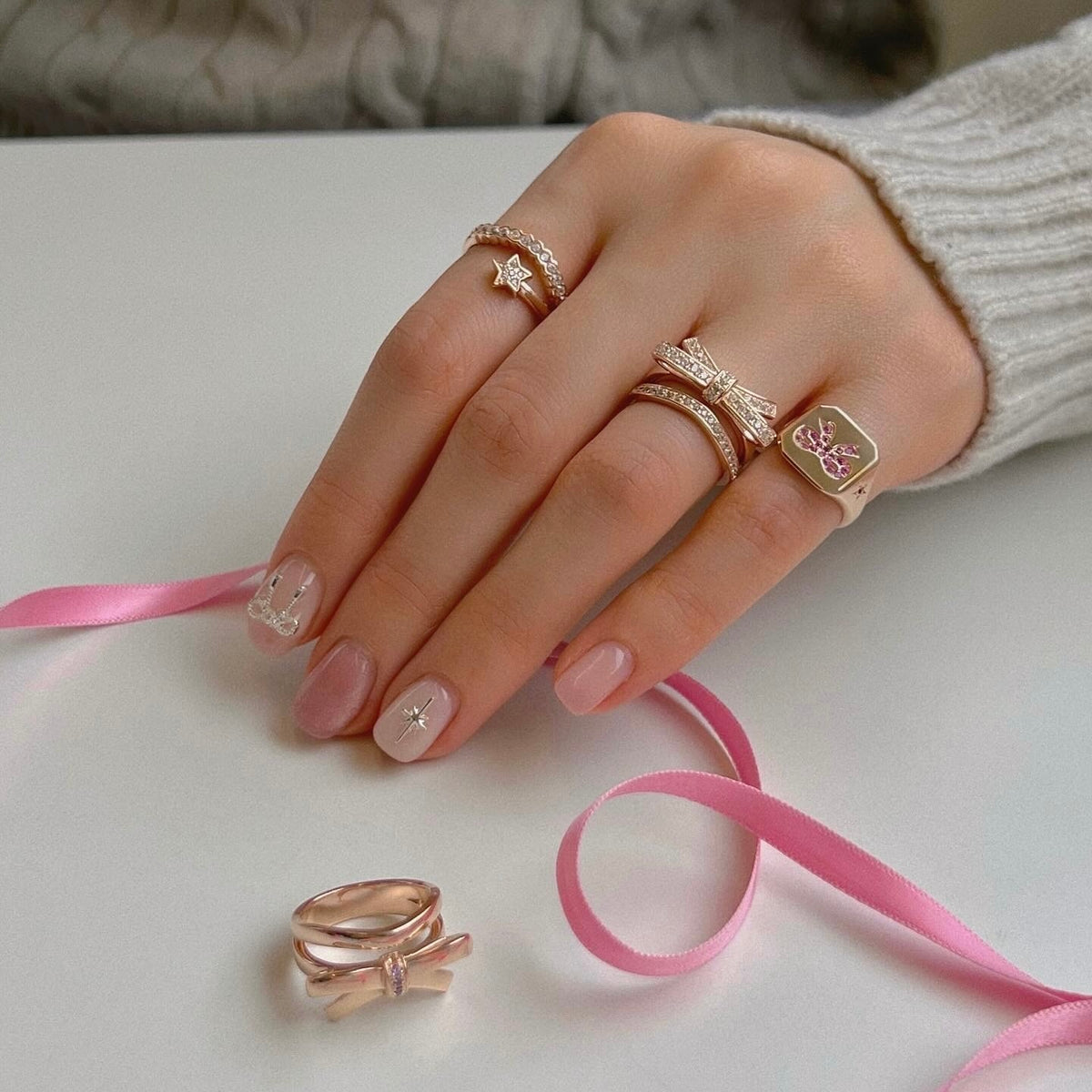 ODETTE 1 BOW WAVE PAVE RING – avec new york